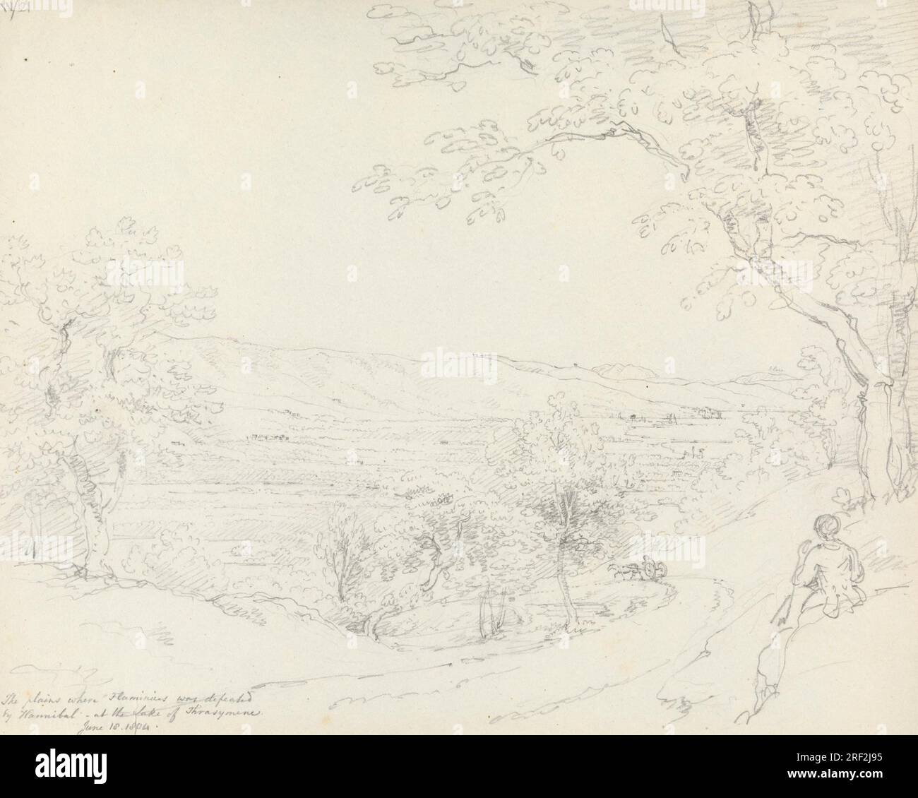 The Plains Where Flaminius Was Defeated by Hannibal, at the Lake of ...