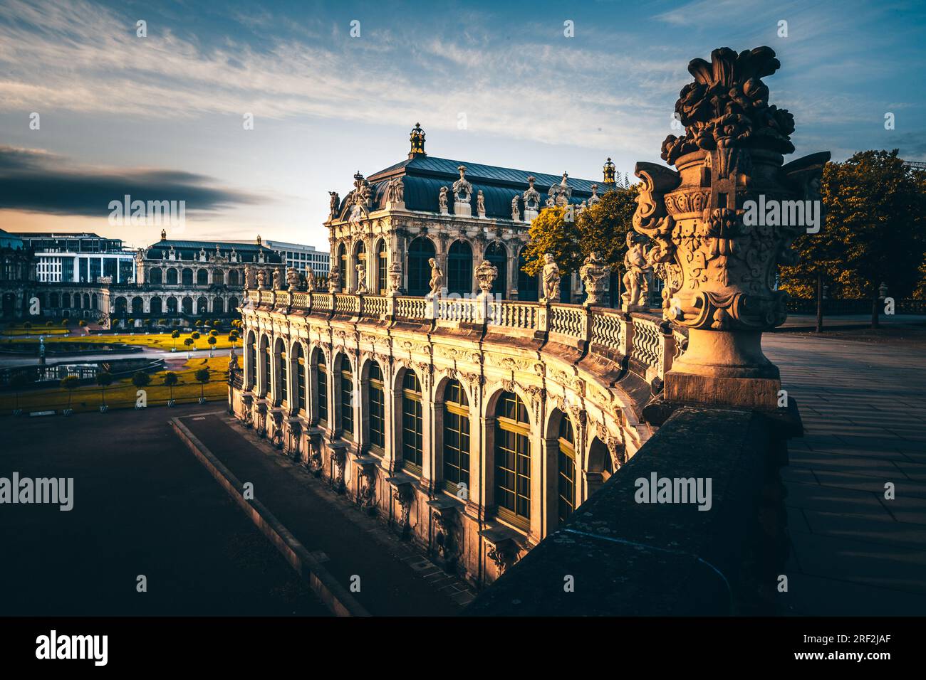 The Zwinger in Dresden in the morning. Nice shot from the edging and ...