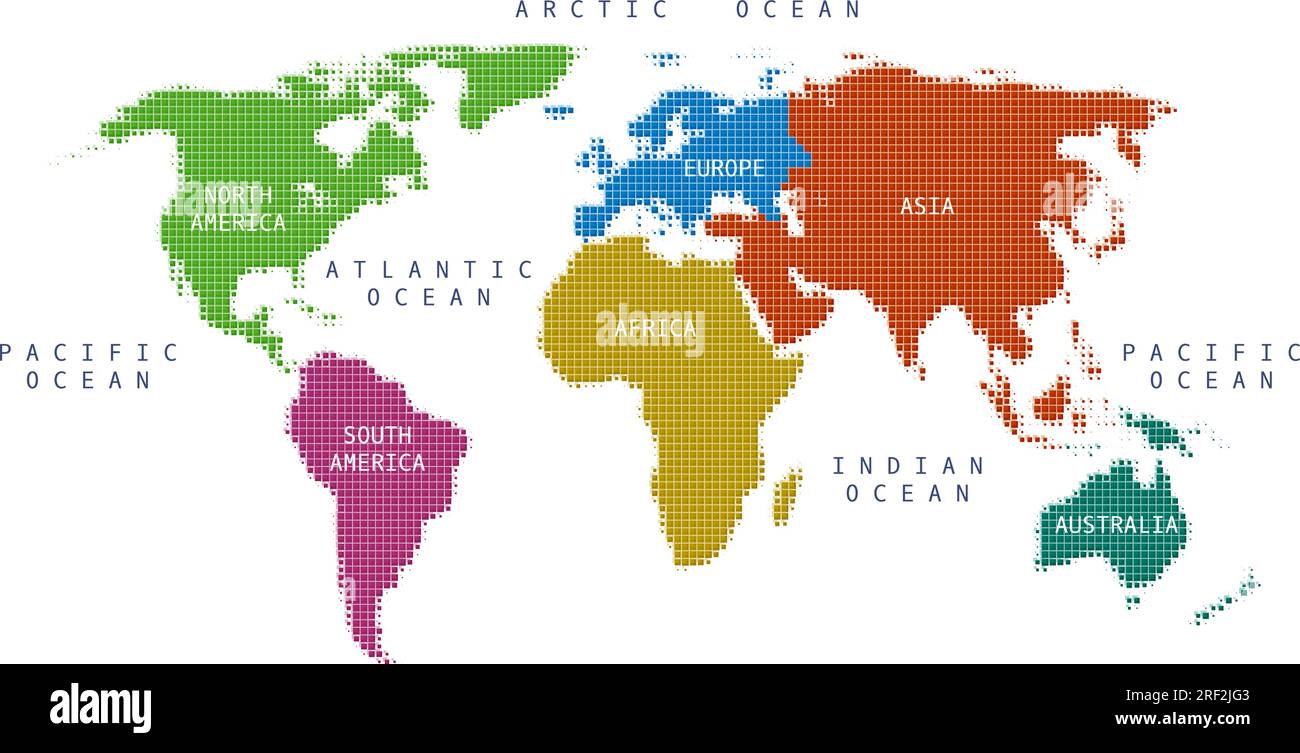World map of square dots Stock Vector Image & Art - Alamy