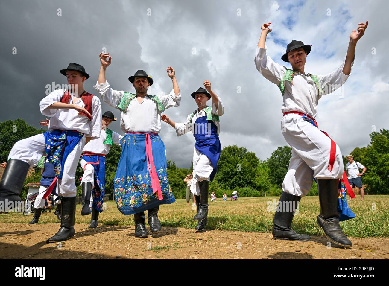 Traditional harvest festival in open-air museum in Straznice, near ...
