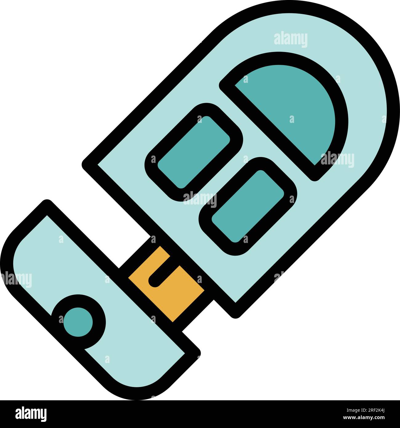 Unlock car key icon outline vector. Alarm system. Chain control color ...