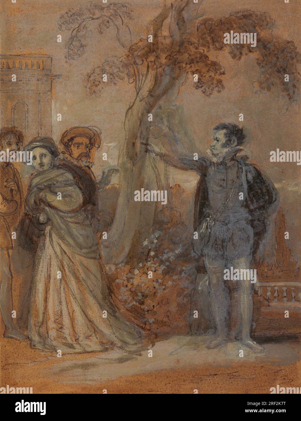 Malvolio abusing Maria, Fabian and Sir Toby 1822 by Robert Smirke Stock ...