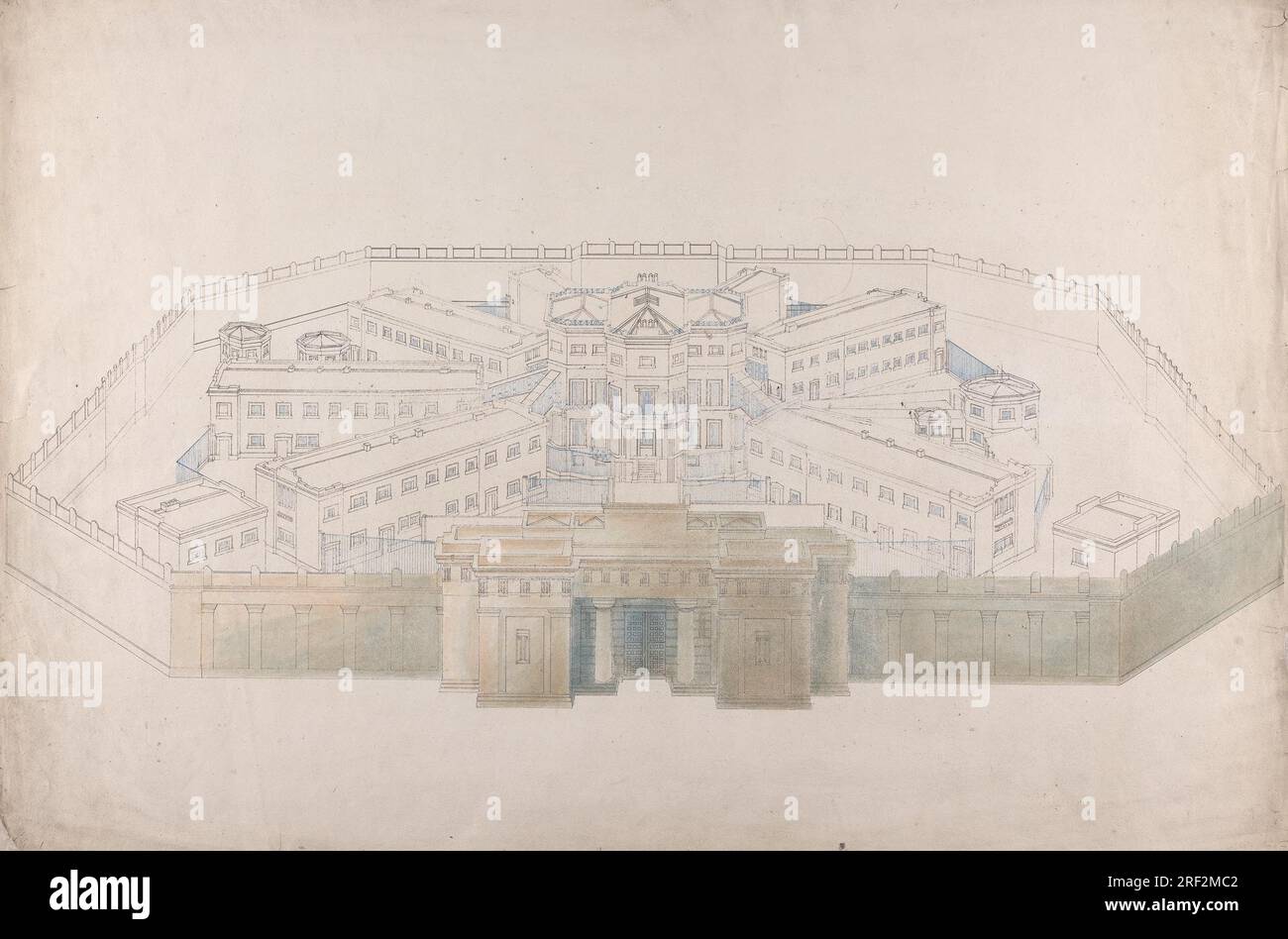 A Design for a Prison circa 1830 by Jeffry Wyatville Stock Photo - Alamy
