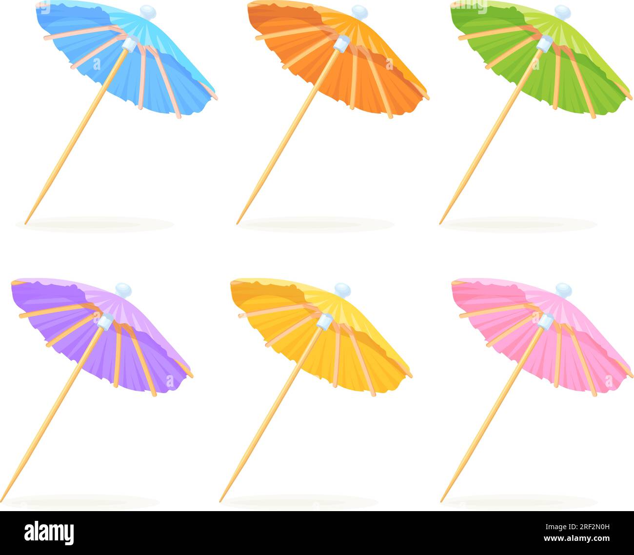 Paper cocktail umbrellas. Small colorful umbrella on toothpick for ...
