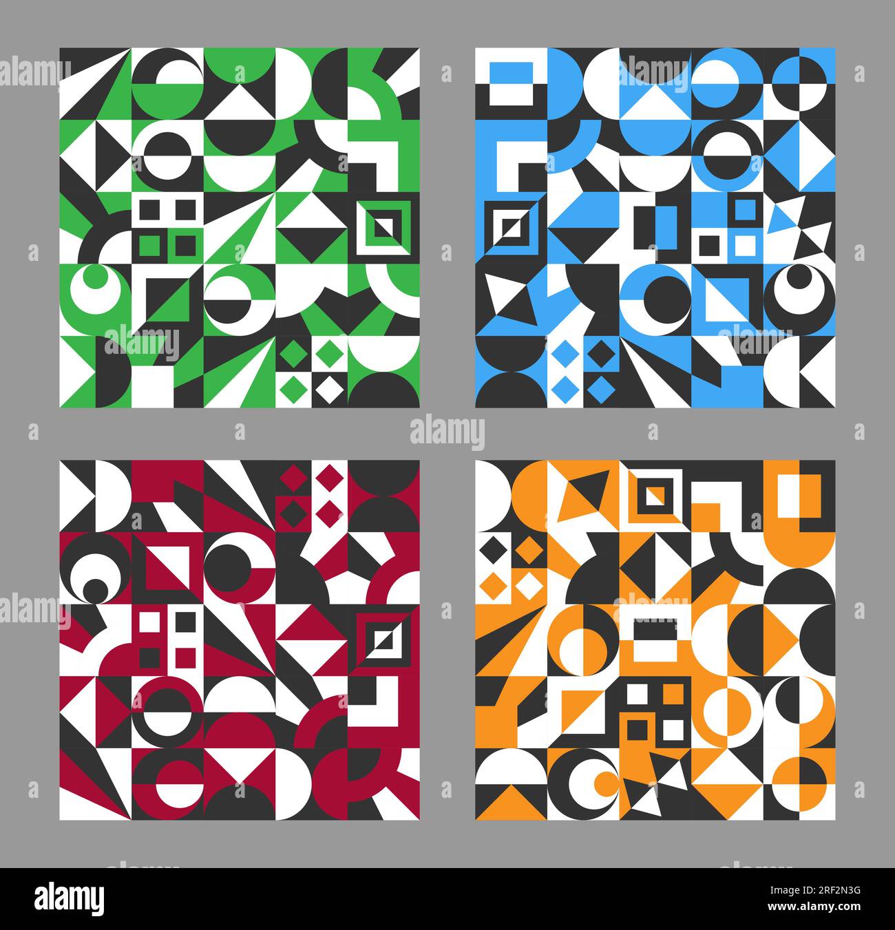 Abstract Seamless Pattern Of Arbitrary Geometric Shapes Template For