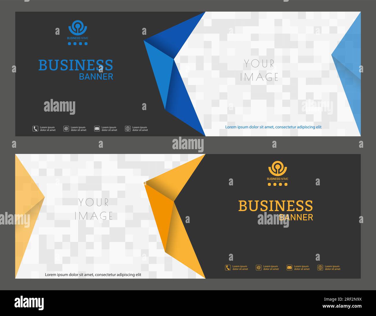 Business banner. A set of horizontal templates with space for a photo ...