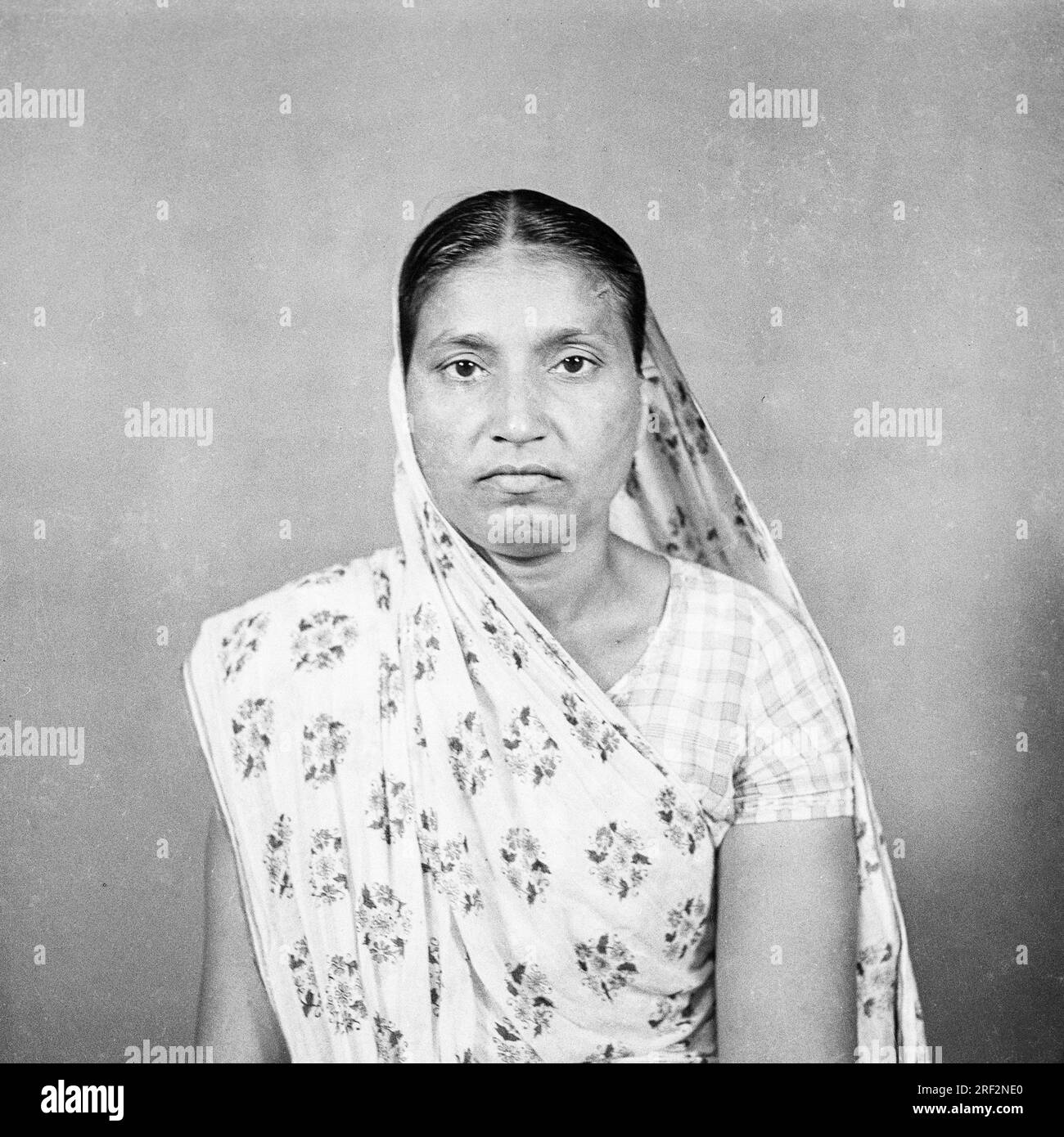 old vintage 1900s black and white studio picture of Indian woman ...