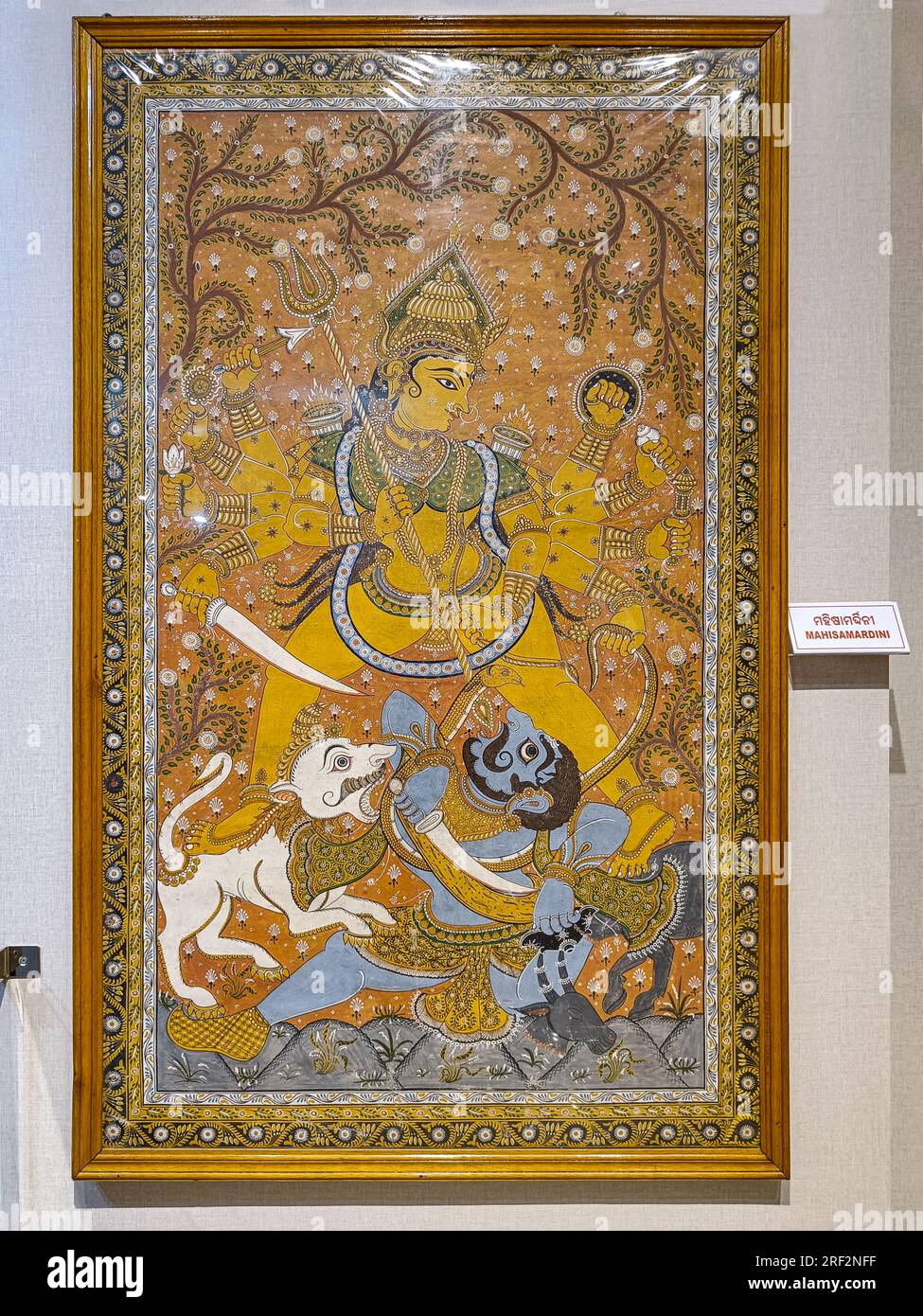 Mahisasuramardini in Pattachitra form. Durga slaying Mahisasura (lit ...