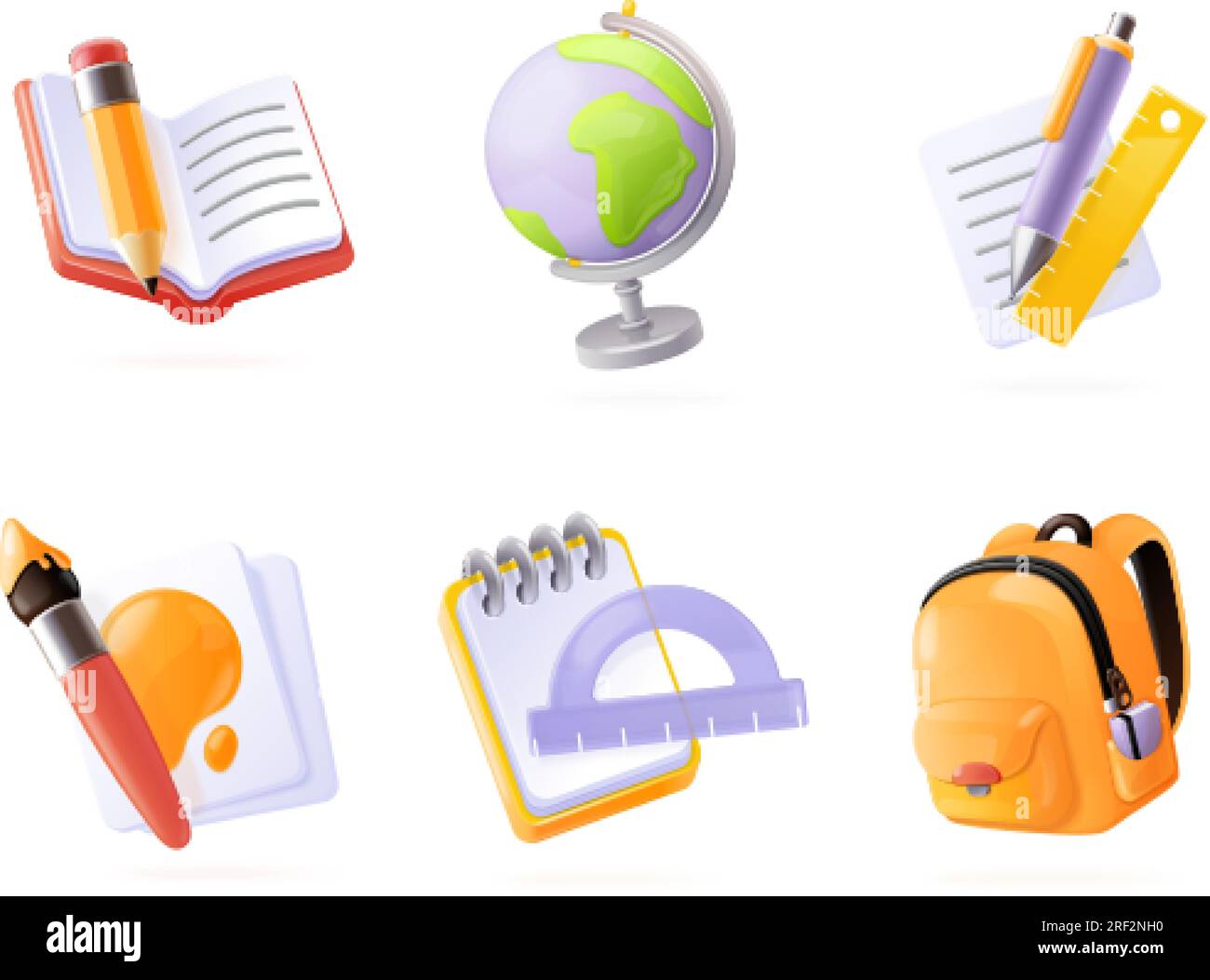 3d school supplies. Render studying tools, childish schools student or ...