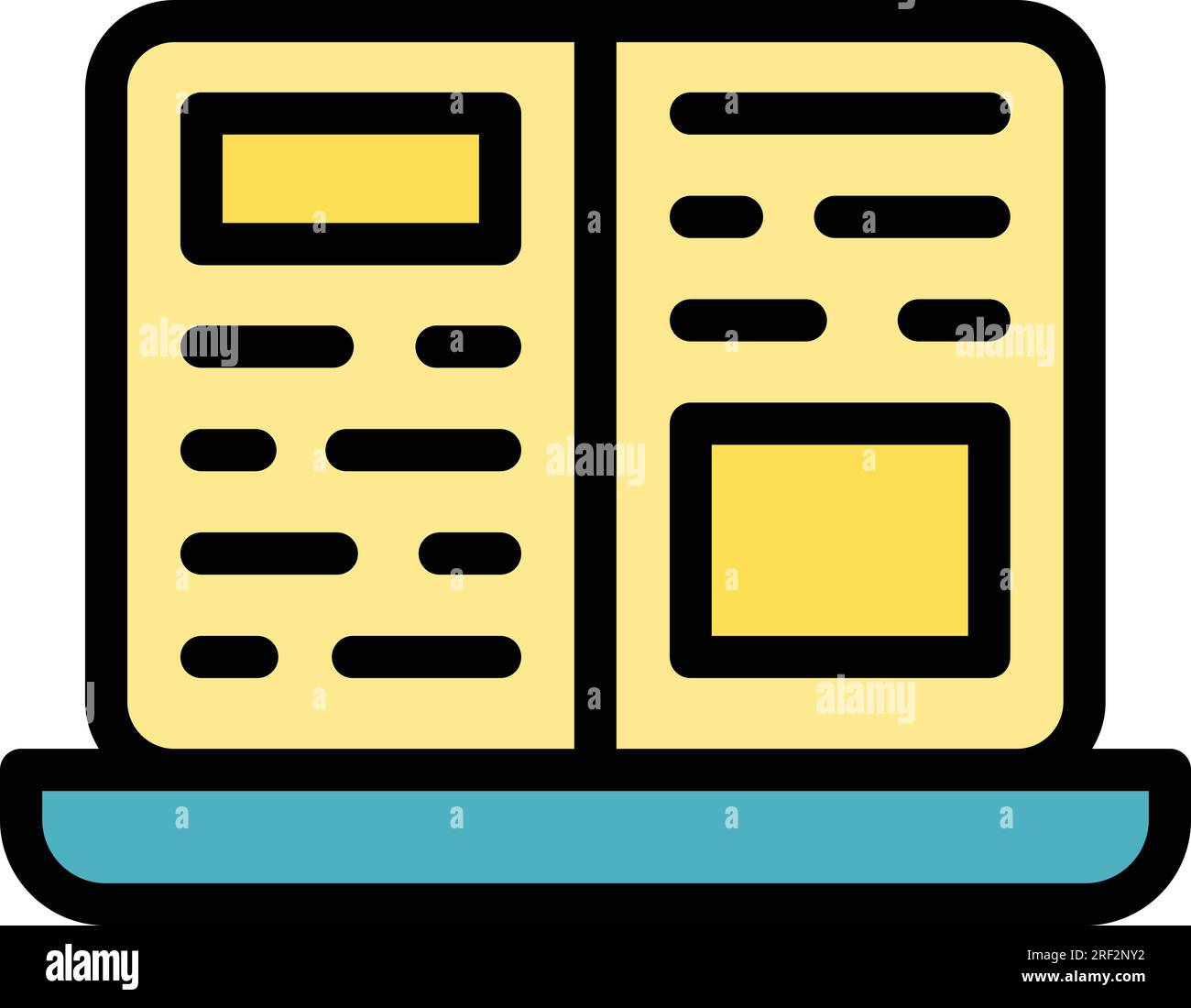 Laptop online newspaper icon outline vector. Digital book. Media read ...