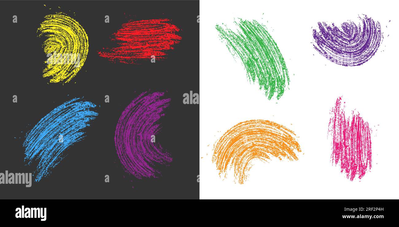 A set of colored brush strokes. Template for creative design and design ...