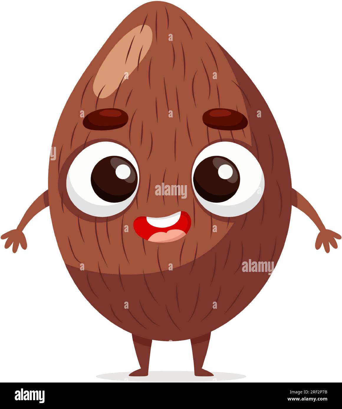 Funny cartoon coconut. Kawaii fruit character. Vector food illustration ...