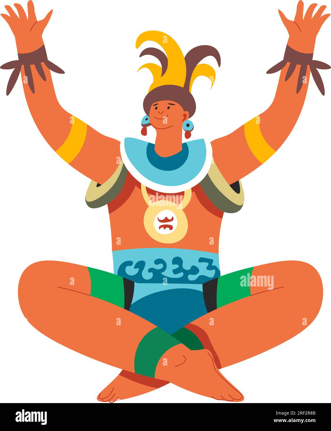 Man wearing clothes of ancient culture aztec maya Stock Vector Image ...