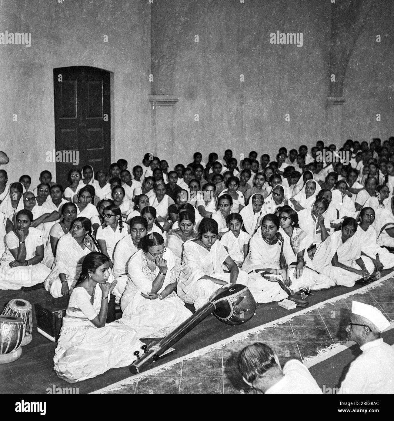 old vintage 1900s black and white picture of Indian women meeting to ...