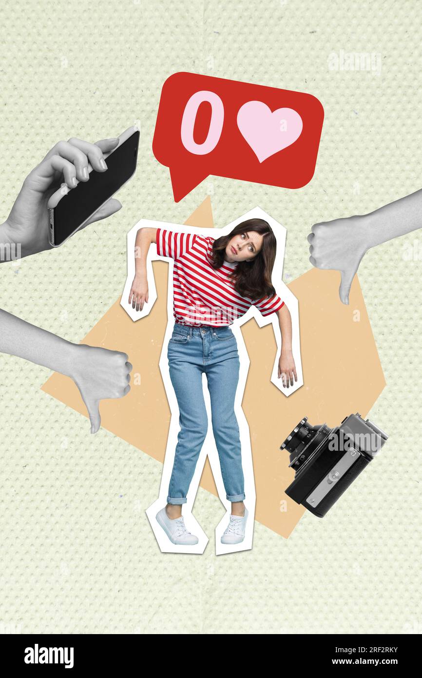 Collage template illustration of upset young girl slavery depressed ...