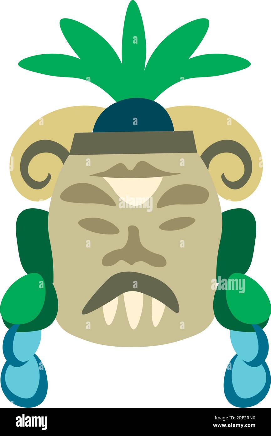 Mayan stone head Stock Vector Images - Alamy