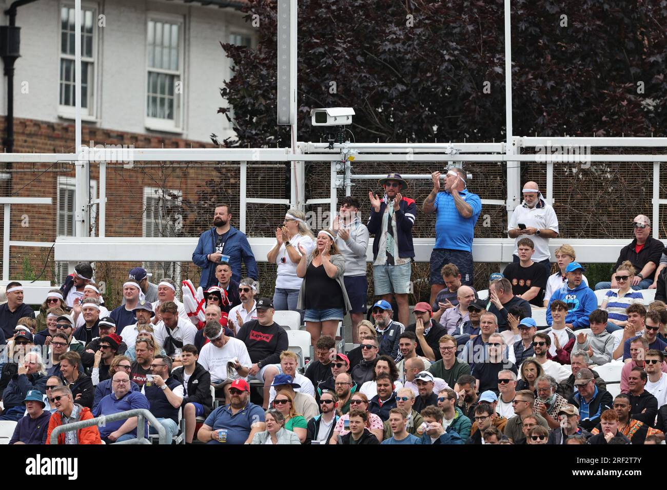 England fans sing and dance in support of Stuart Broad of England ...