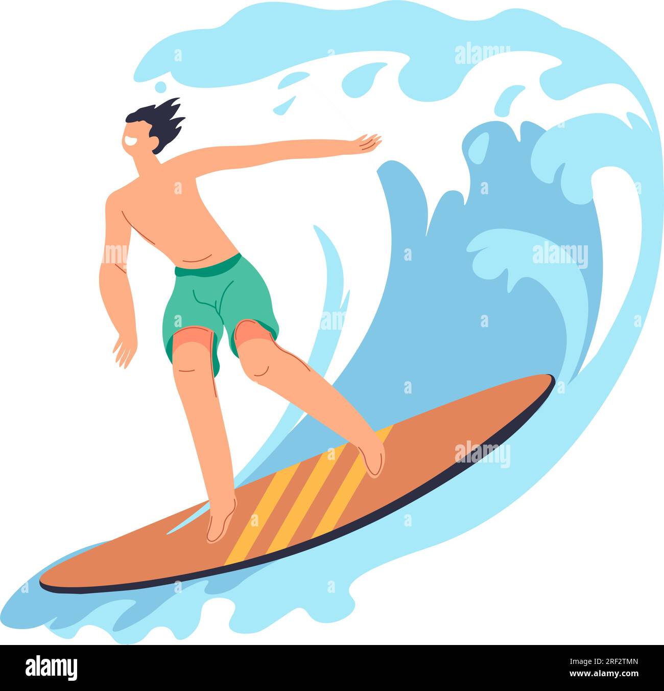Man surfing on pacific ocean Stock Vector Images - Alamy