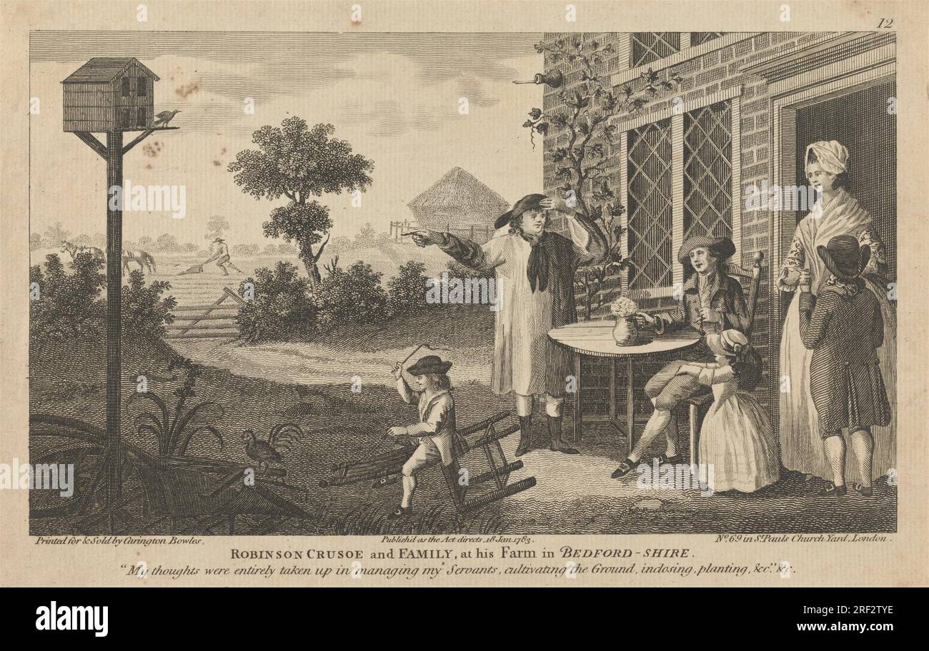 Twelve Illustrations of Robinson Crusoe 1783 by Carington Bowles Stock ...