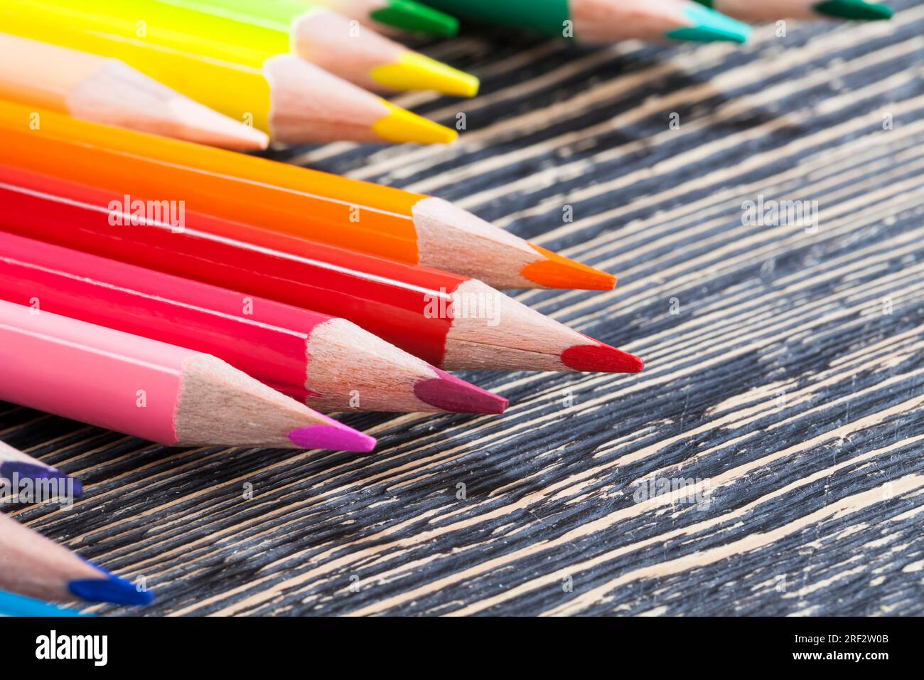 ordinary colored wooden pencil with soft lead of different colors for ...