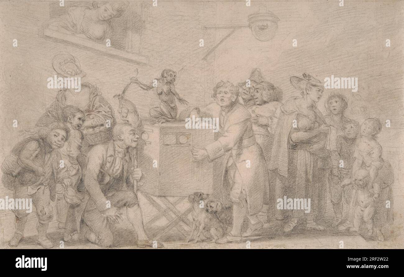 Graphite and black chalk on cream laid paper hi-res stock photography ...