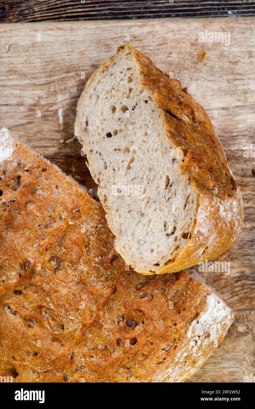 a loaf of bread with a crisp crust and flavor, sliced fresh soft bread ...