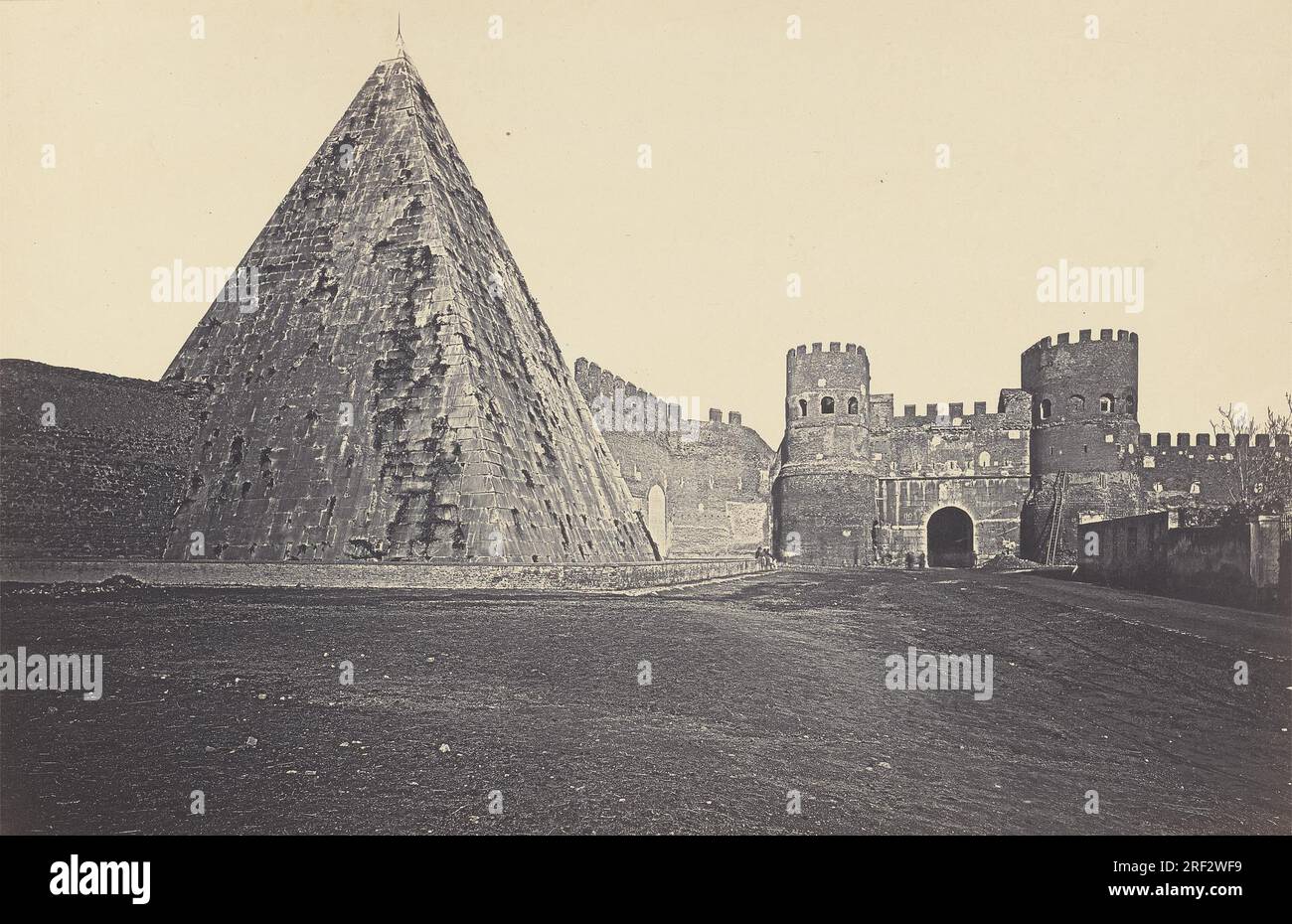 Porta St. Paolo with Pyramid of Caius Cestius circa 1860 by Robert ...