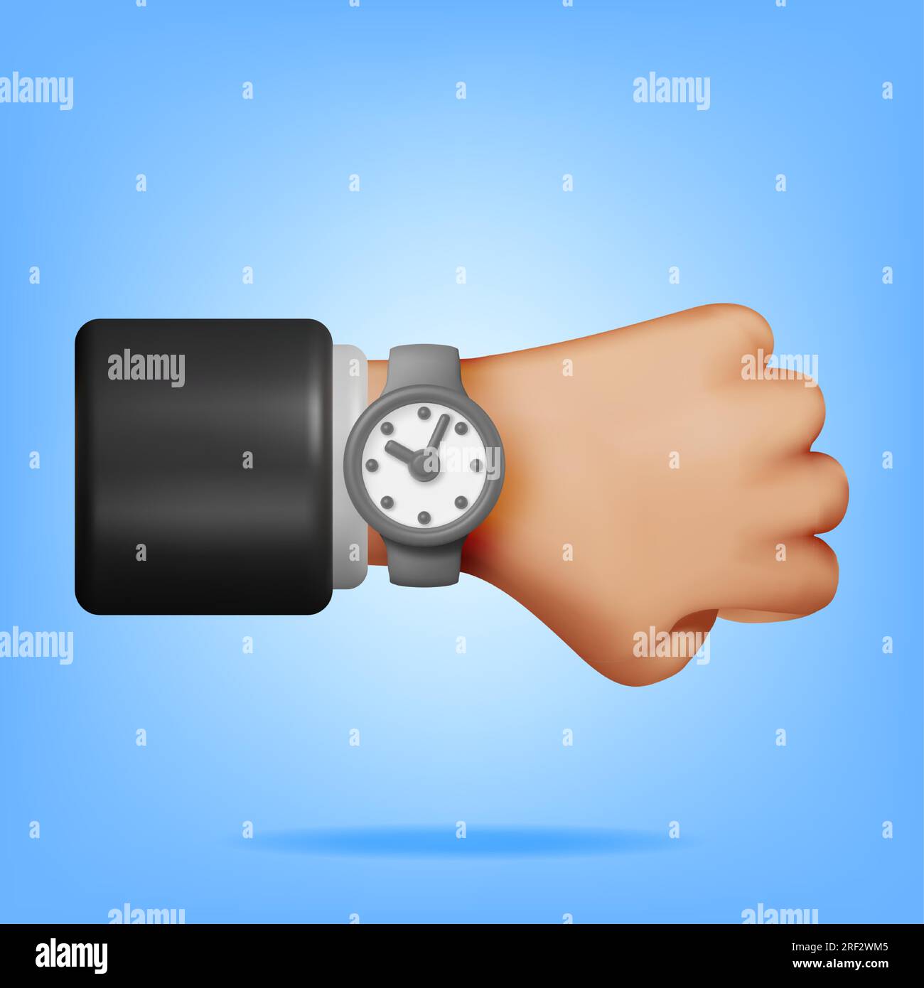 3D Simple Classic Round Wrist Watch Clock Stock Vector Image & Art - Alamy