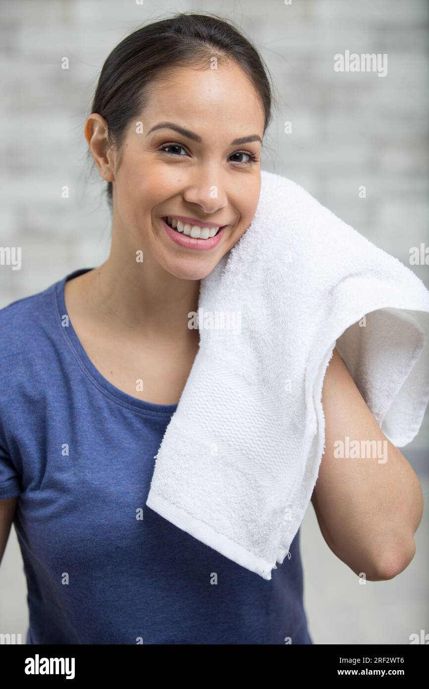 picture of woman wiping her sweat Stock Photo - Alamy