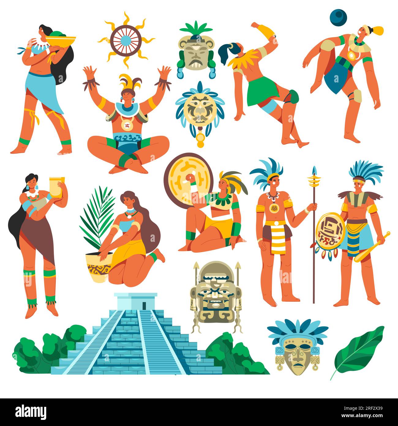 Mayan civilization, people and totems, citadel Stock Vector Image & Art ...
