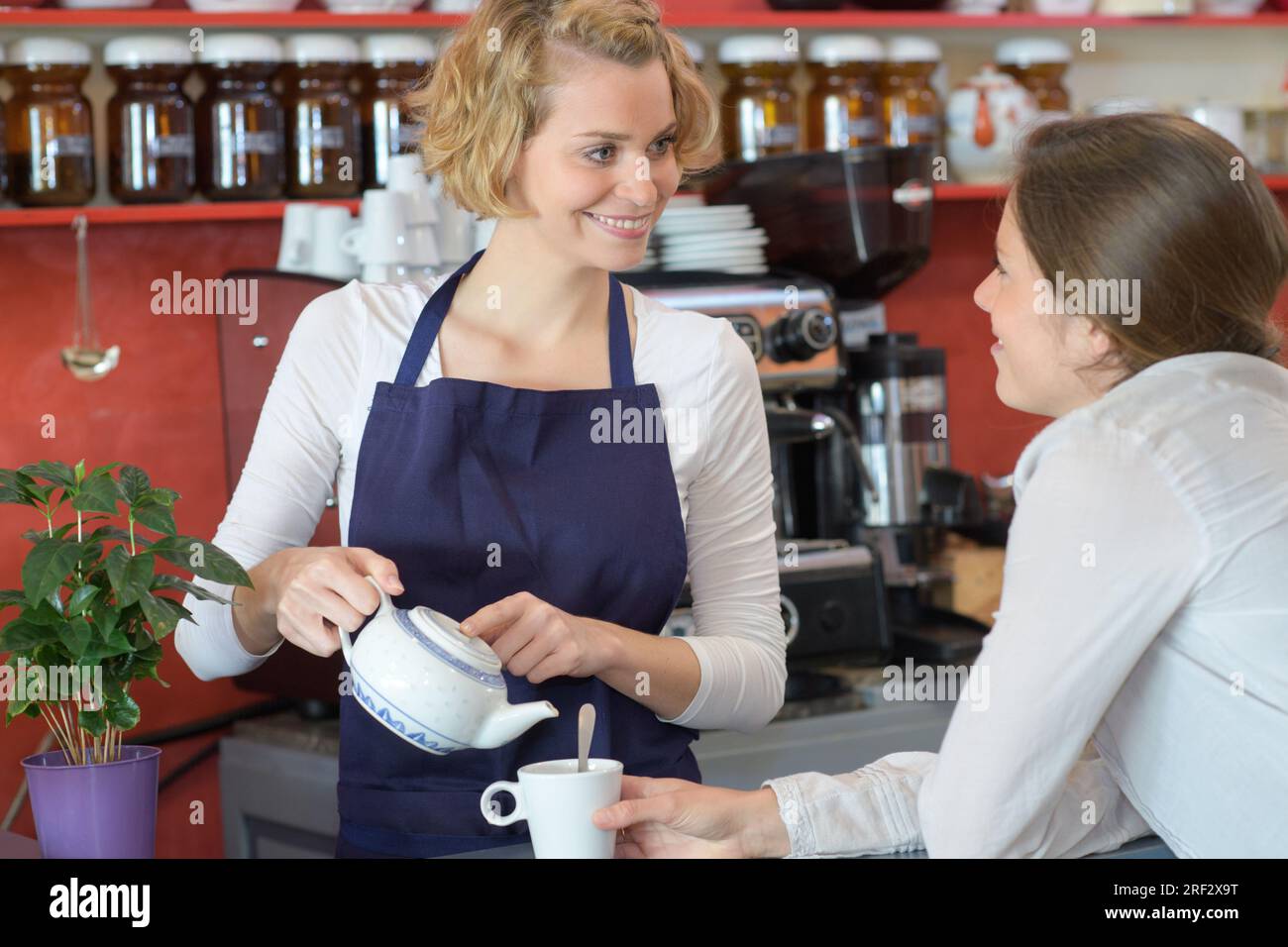Waitress serving tea hi-res stock photography and images - Alamy
