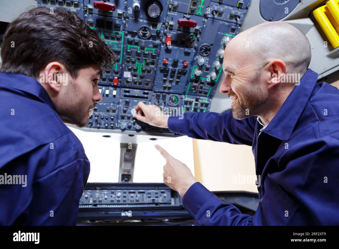 pilot in training in cockpit simulator Stock Photo - Alamy