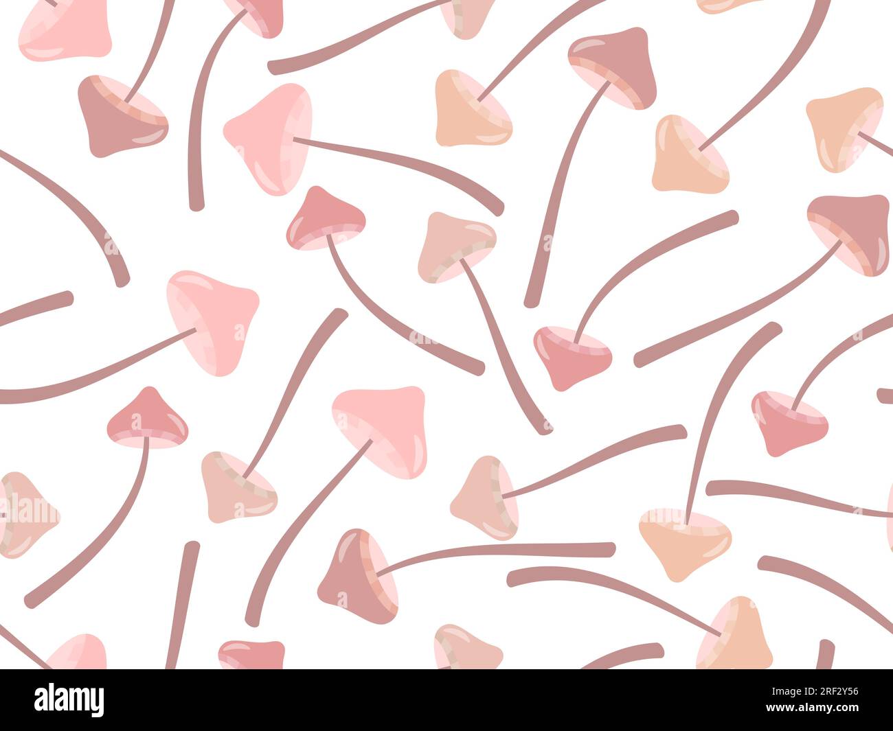 Seamless pattern with mushrooms on a white background. Long stem ...