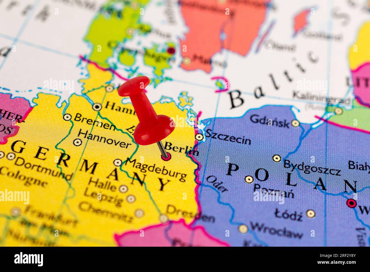 Berlin map. Berlin pin map. Close up of Berlin map with red pin. Map ...