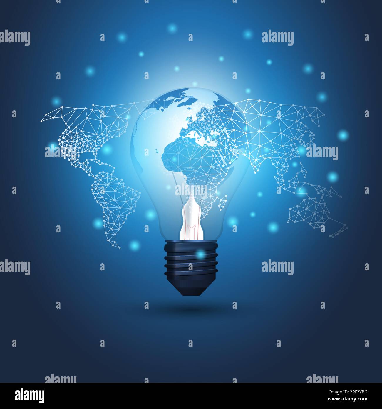 Abstract Cloud Computing, Electric and Global Network Connections ...