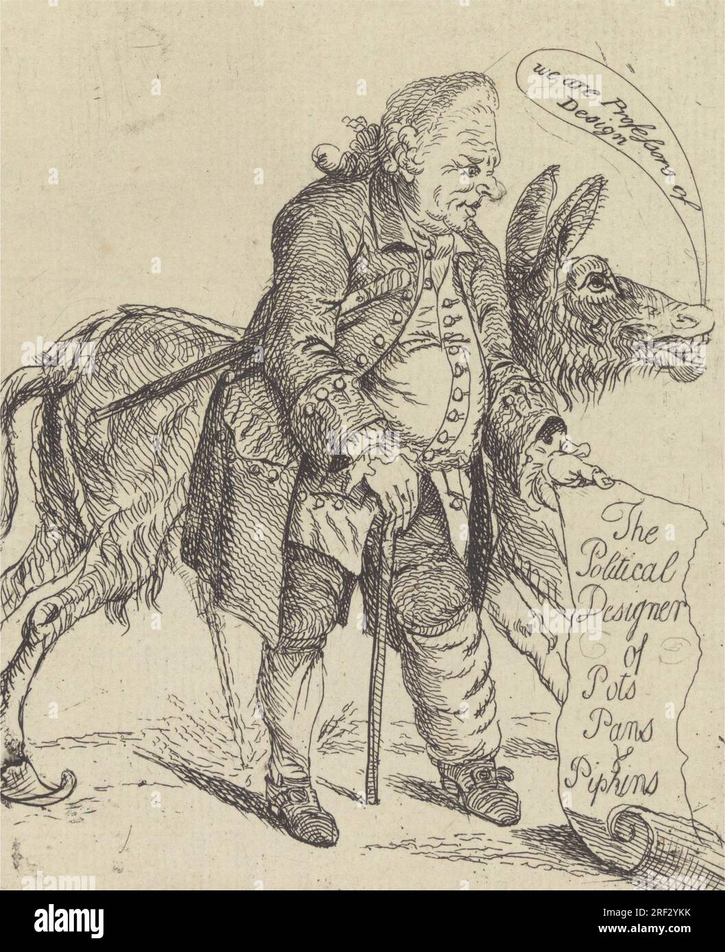 Caricature of Matthew Darly 1776 by Matthew Darly Stock Photo - Alamy