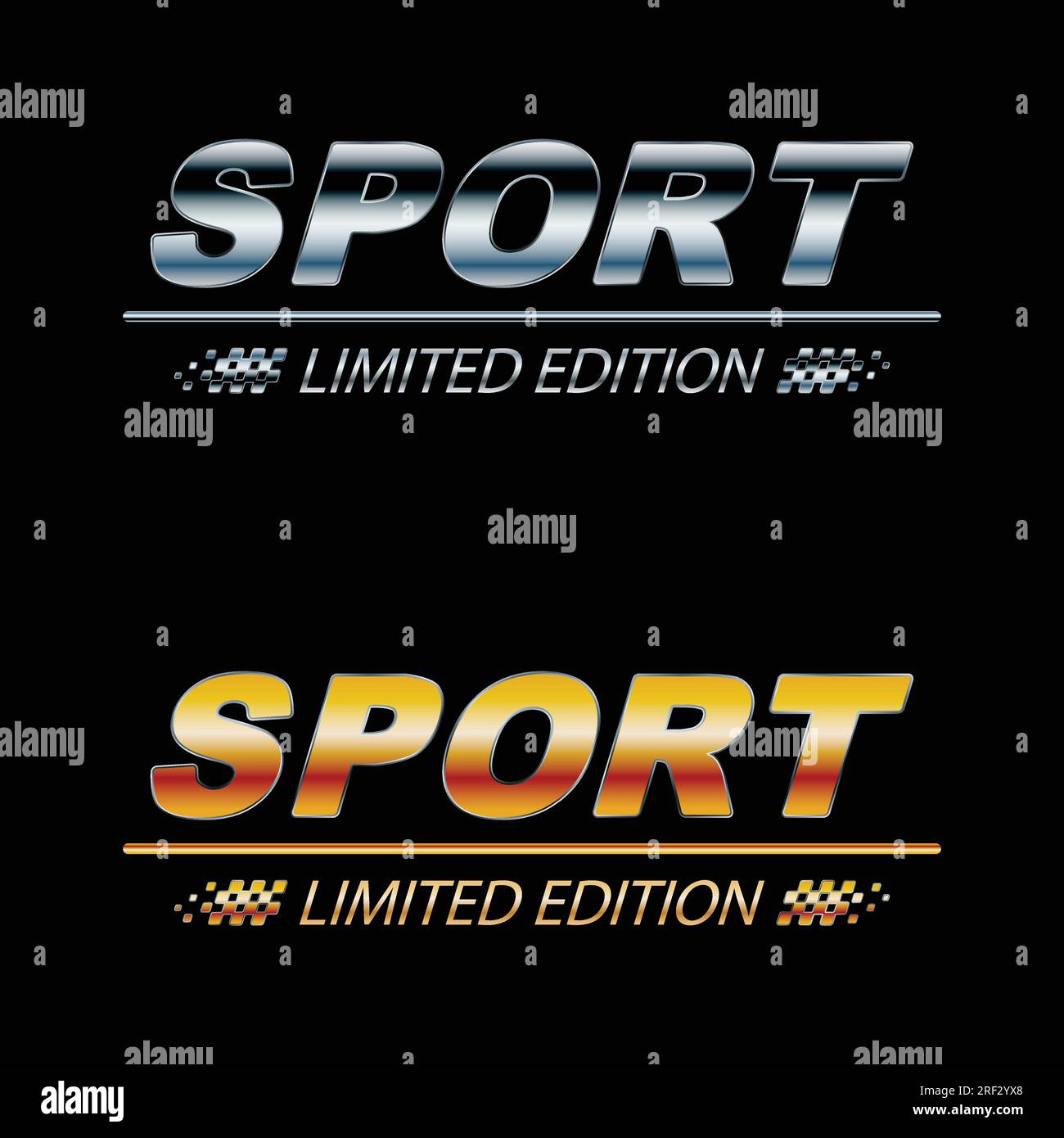 Metall gradient SPORT letters text Stock Vector Image & Art - Alamy