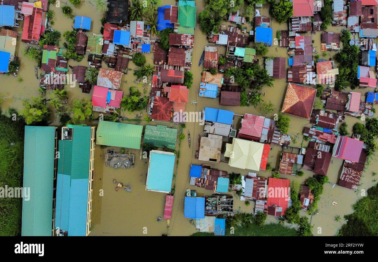 Calumpit, Bulacan, Philippines. 31st July, 2023. A drone image shows a ...