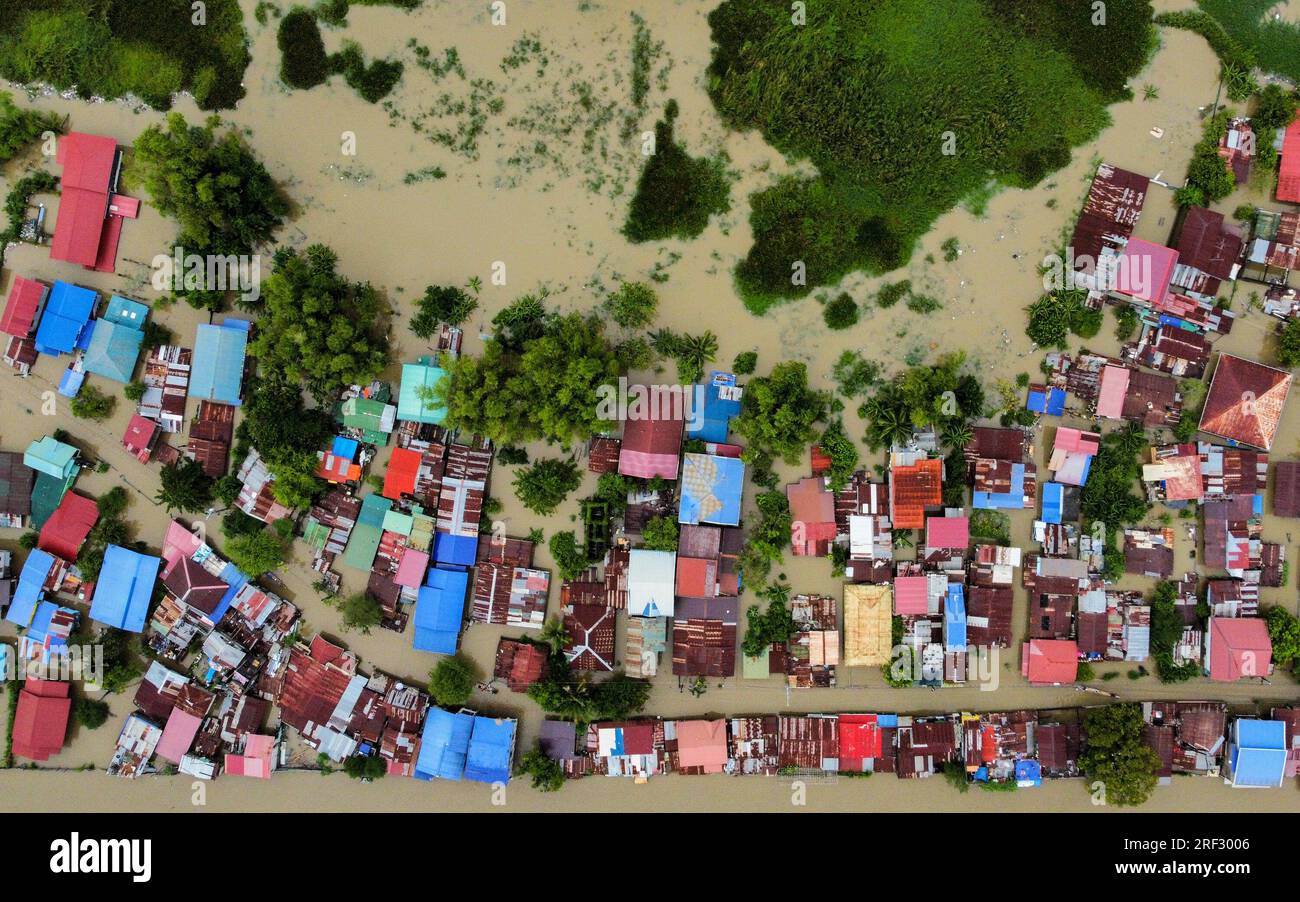 Calumpit, Bulacan, Philippines. 31st July, 2023. A drone image shows a ...