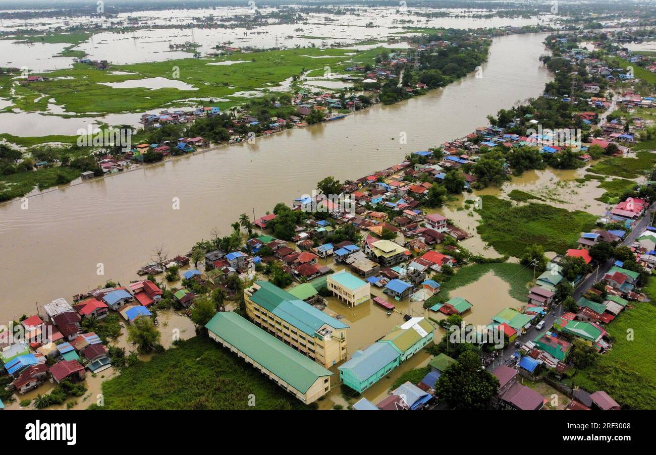 Calumpit, Bulacan, Philippines. 31st July, 2023. A drone image shows ...