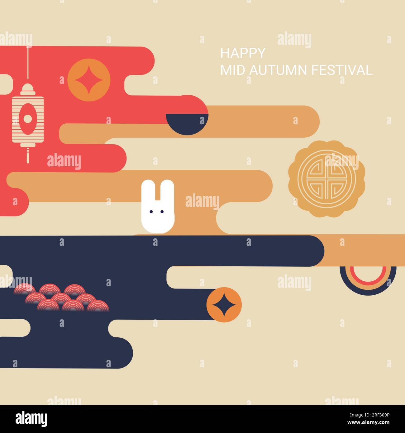 Mid autumn festival geometric style poster, greeting card, cover ...