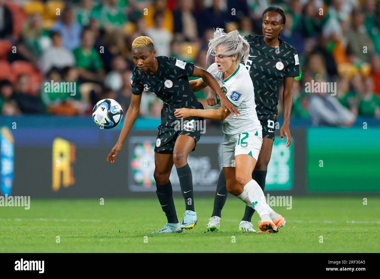 Republic of Ireland's Lily Agg (right) and Nigeria's Halimatu Ayinde ...