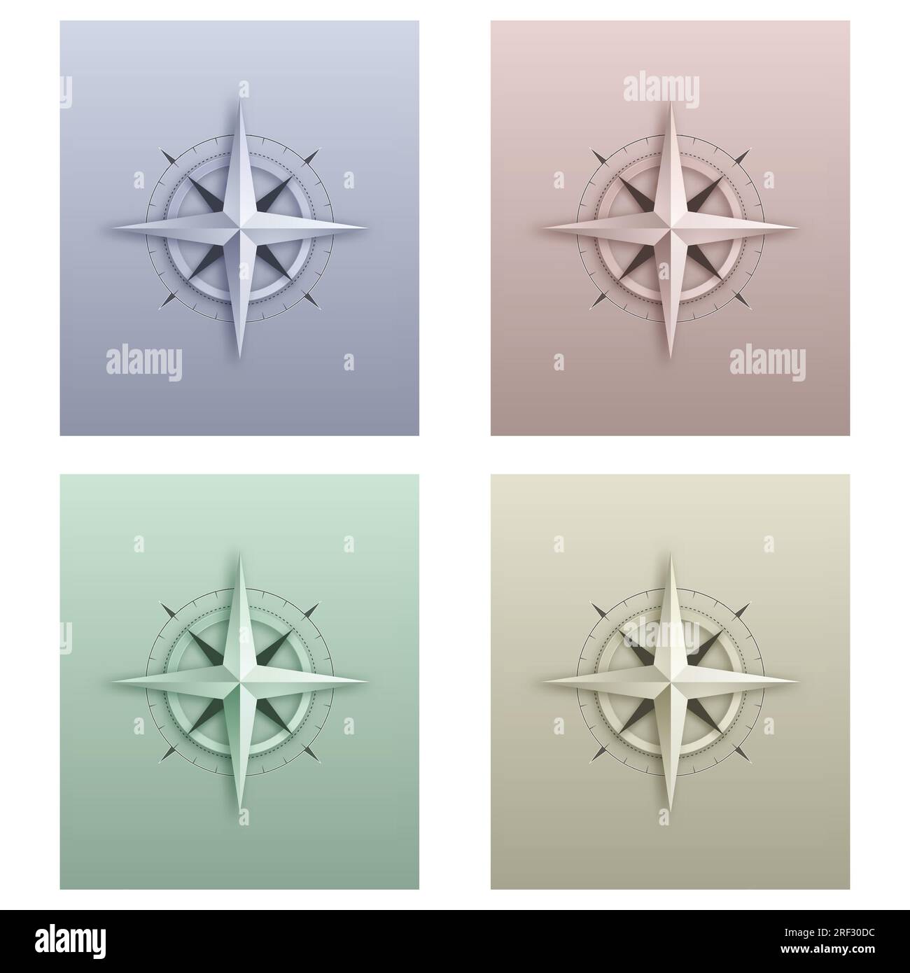 Compass 3d symbol set Stock Vector Image & Art - Alamy