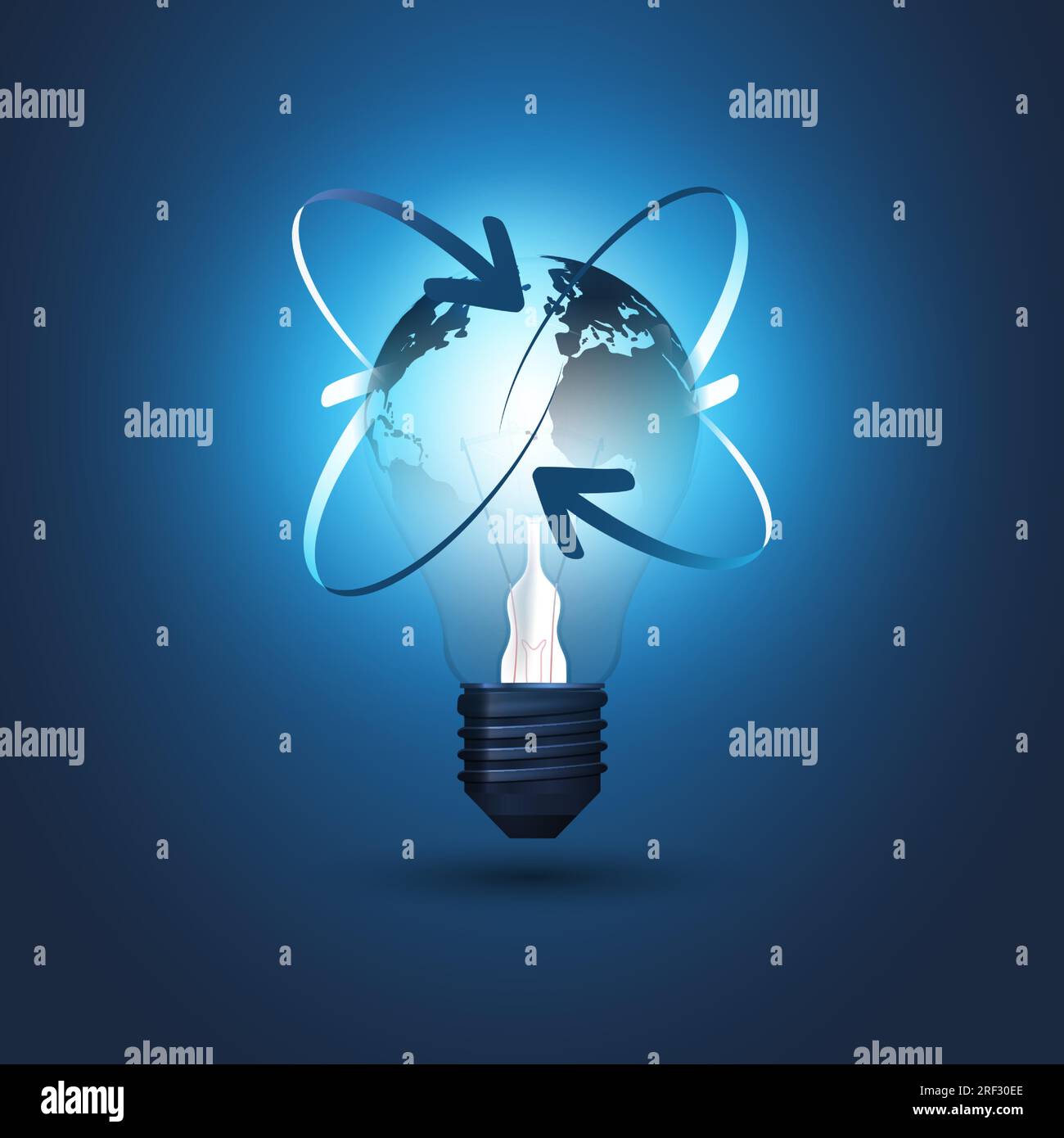 Abstract Cloud Computing, Electric and Global Network Connections Concept Design with Earth ...