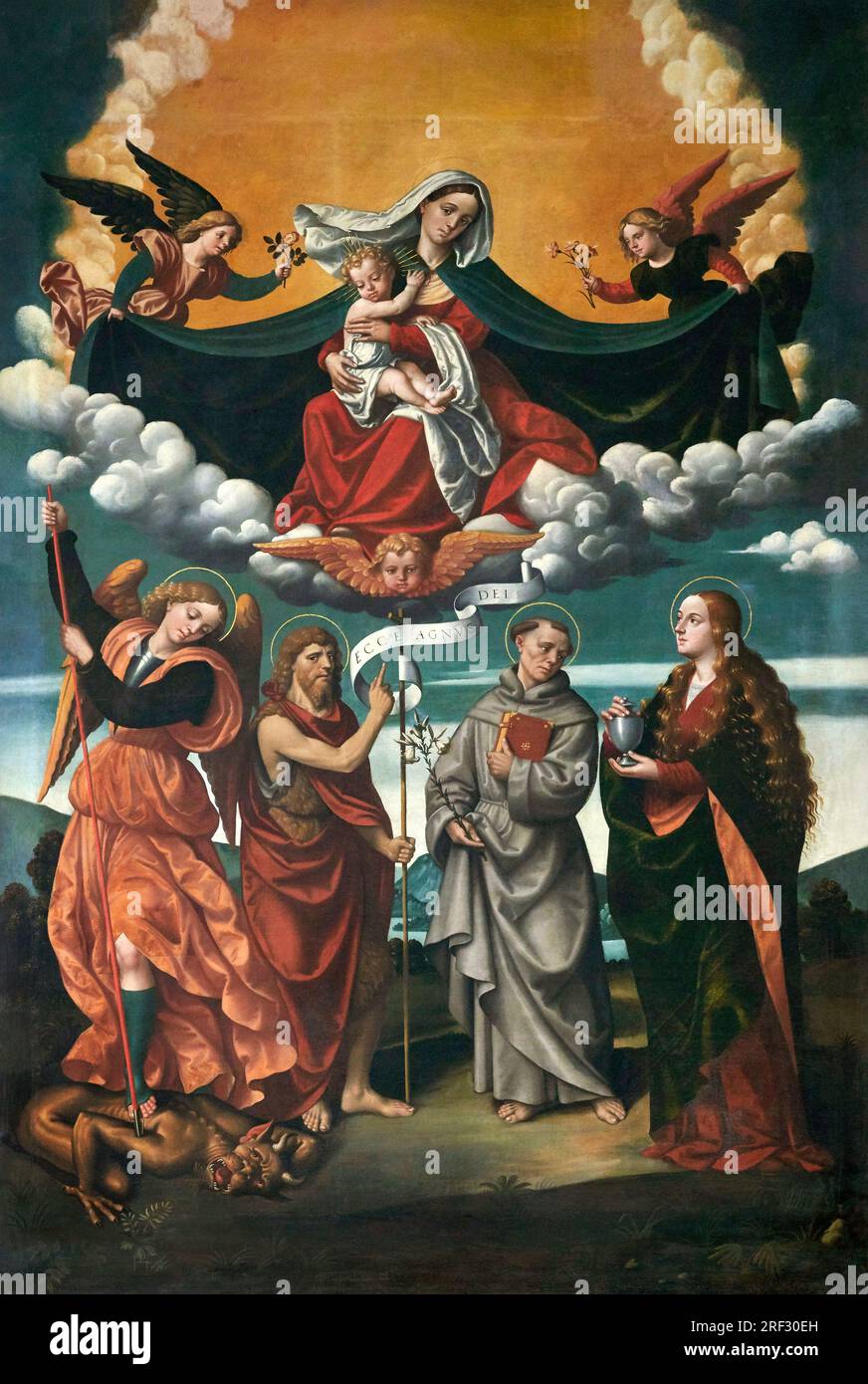 Madonna della Misericordia con angeli,S.Michele Arcangelo,S.Giovanni ...