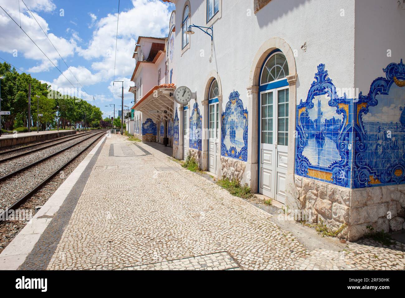 Vila Franca de Xira, Portugal, May 6, 2023: railway station, Portuguese ...