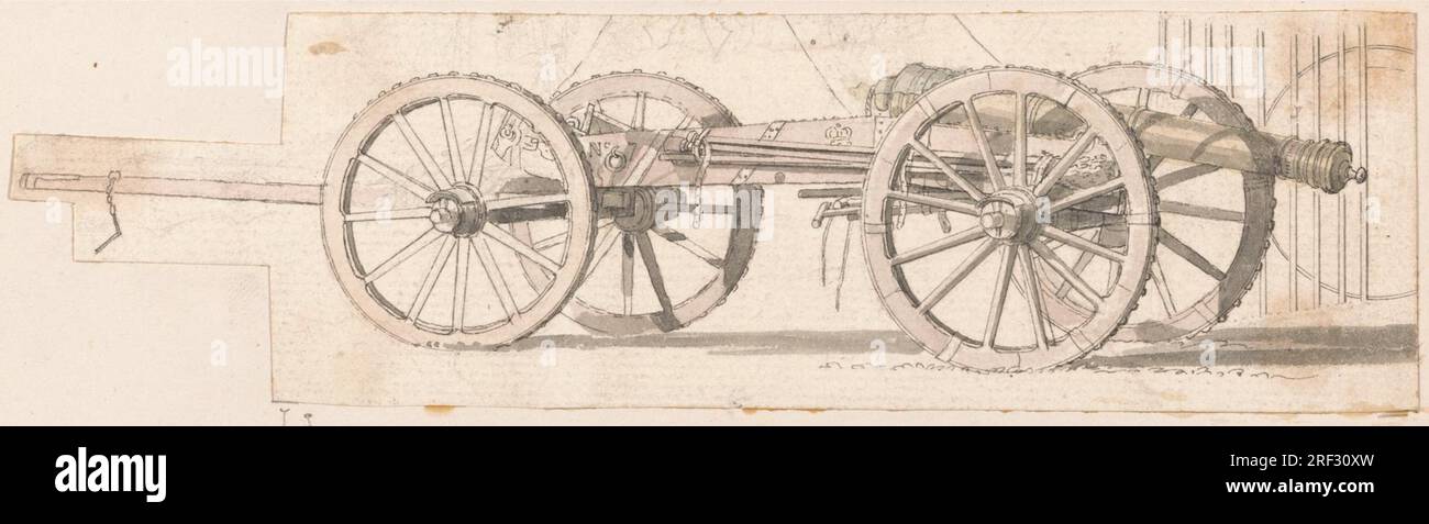 Gun and Limber, No. 7 1747 by Thomas Sandby Stock Photo - Alamy