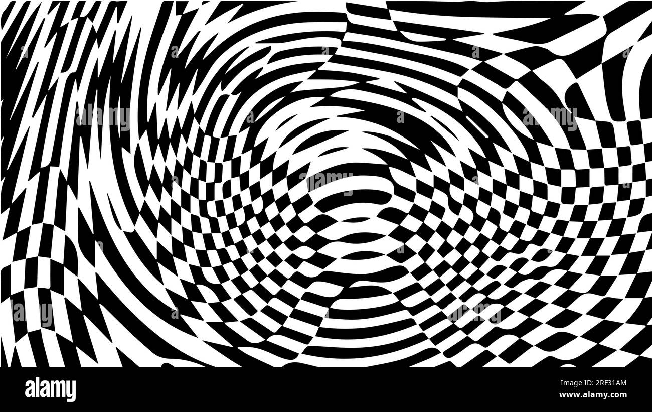 Black and white chess wave pattern. Checker board swirl background ...