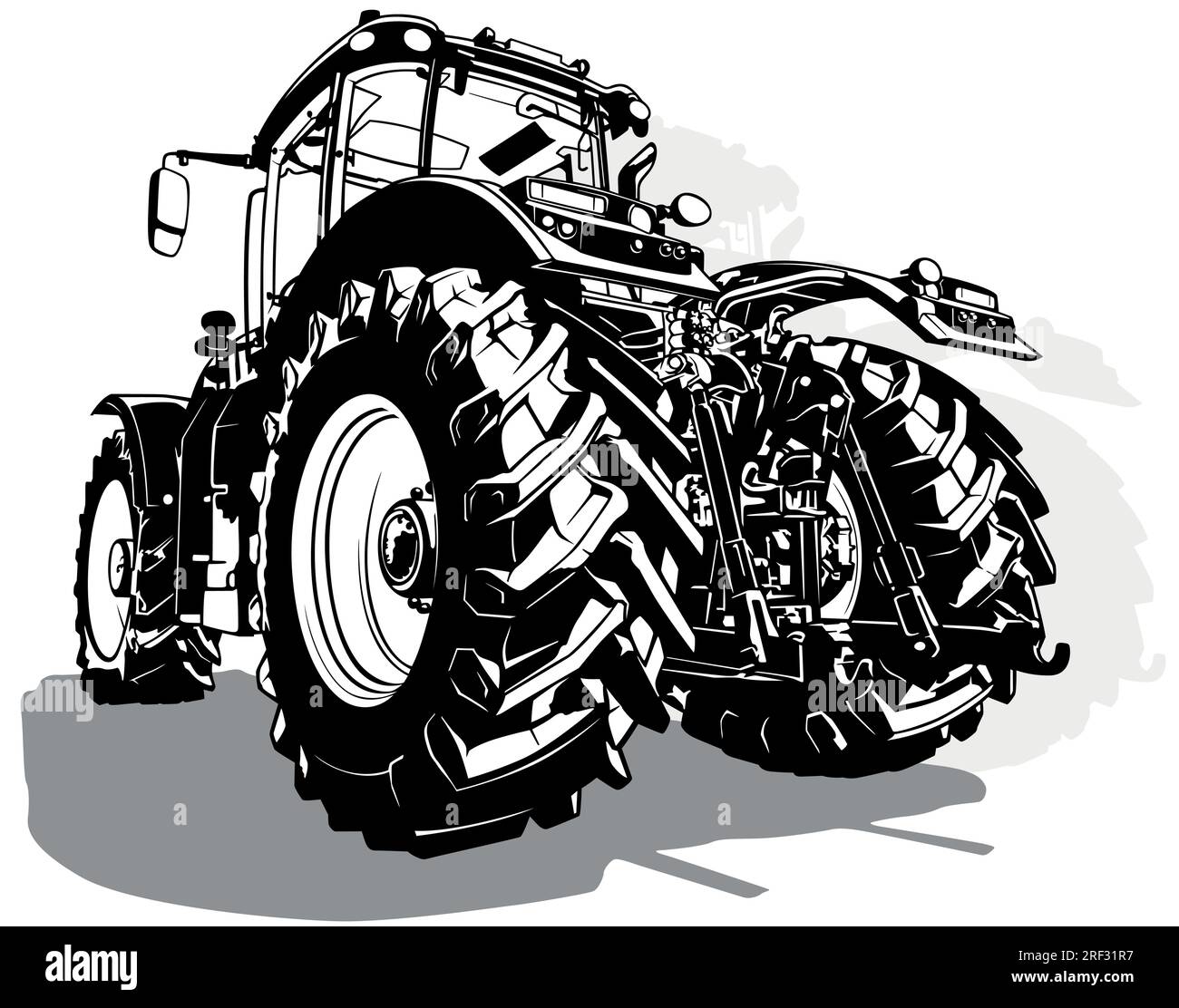 Tractor rear view Stock Vector Images - Alamy
