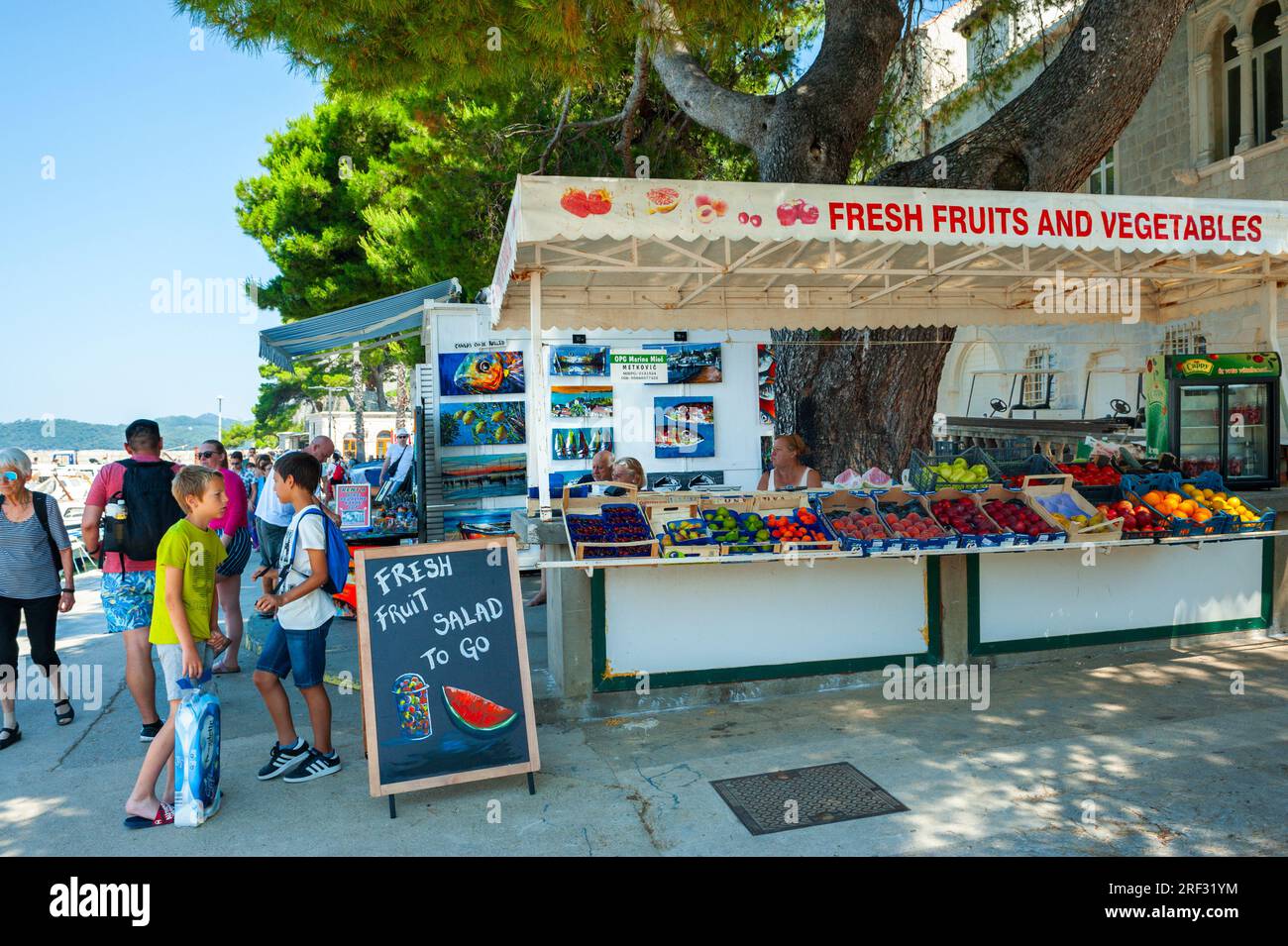 Dubrovnik, Croatia, Cavtat, Island, Tourists Family with Children ...